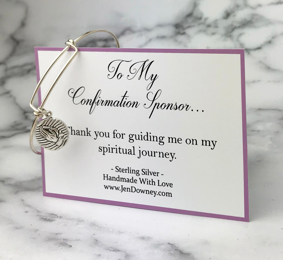 Thank You Confirmation Sponsor Gift Sterling Silver Praying Hands Bang ...