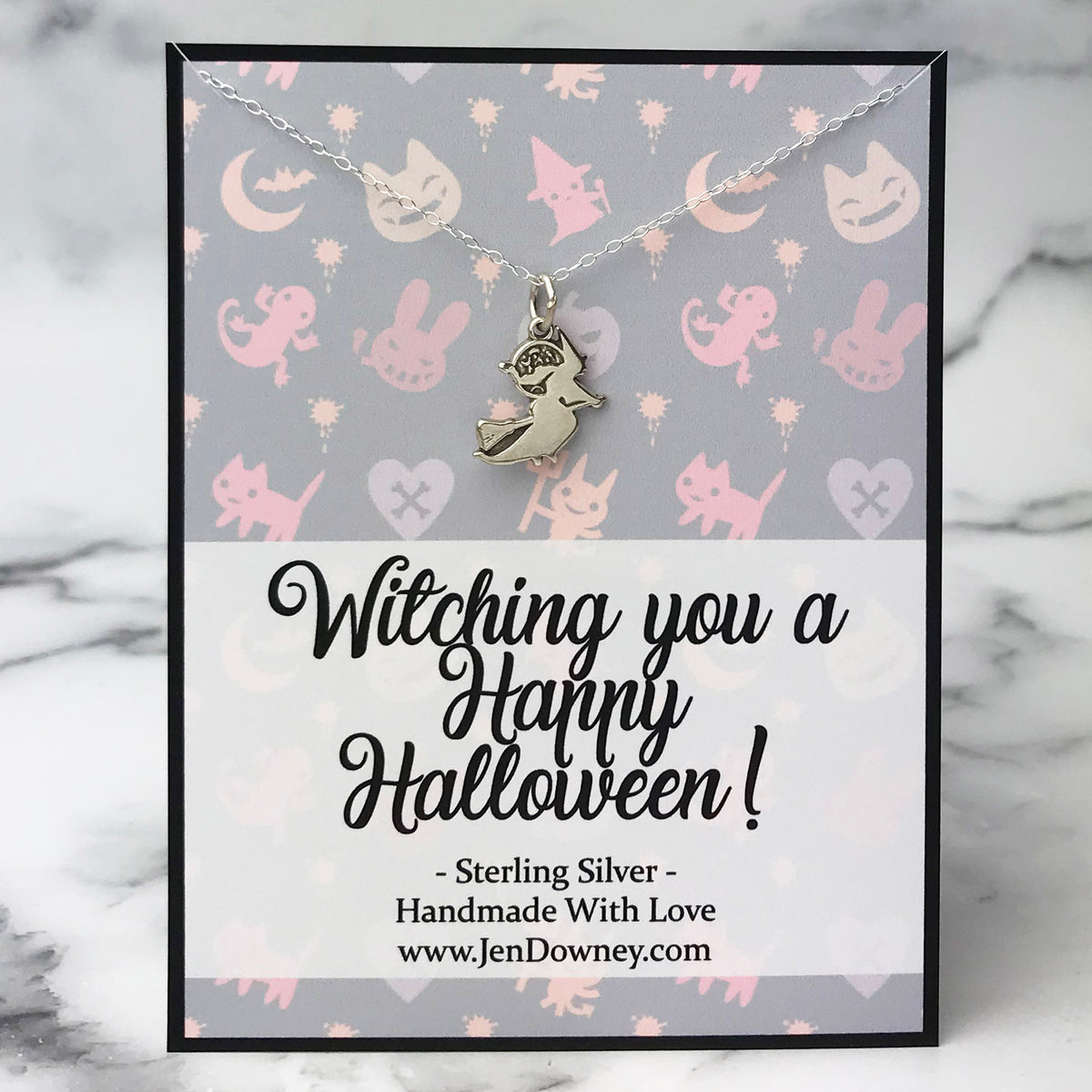 Witching You A Happy Halloween Gift IdeaSterling Silver Necklace – Jen ...