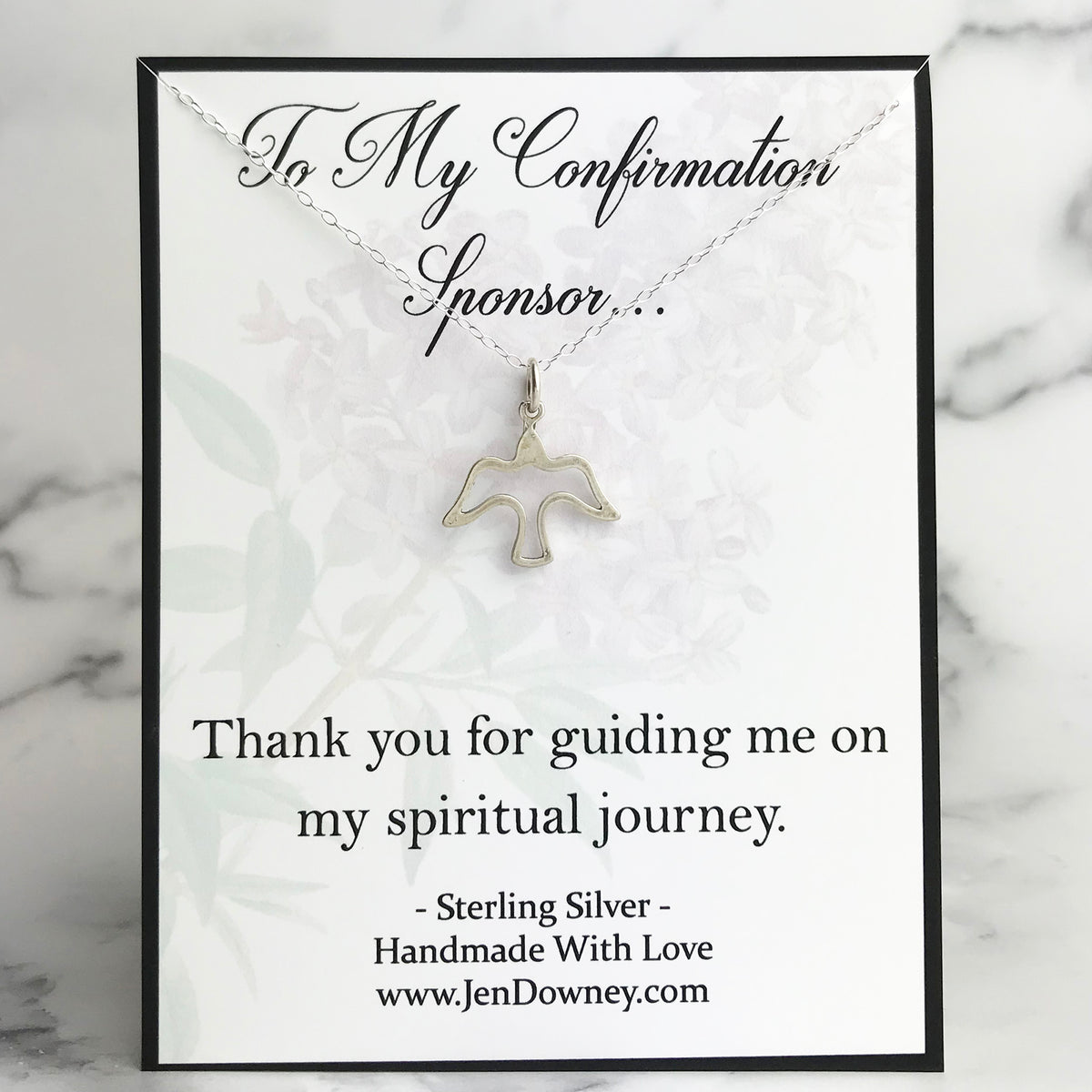 Confirmation Sponsor Gift Idea Sterling Silver Dove Necklace – Jen Downey