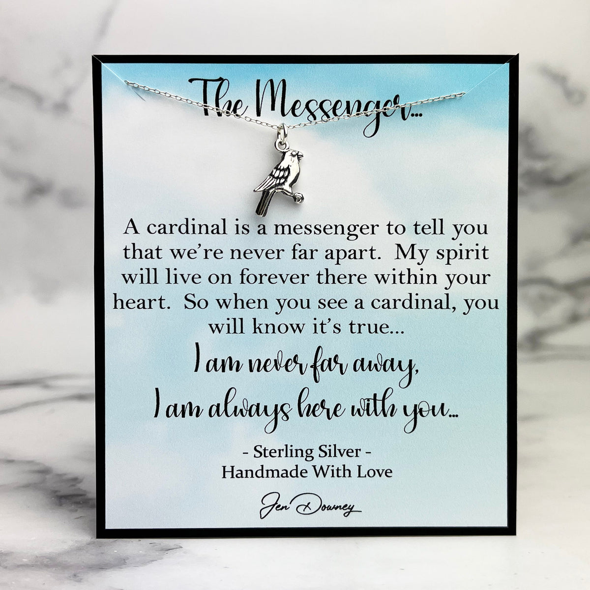 The Messenger Always With You Cardinal Quote Gift Sterling Necklace ...